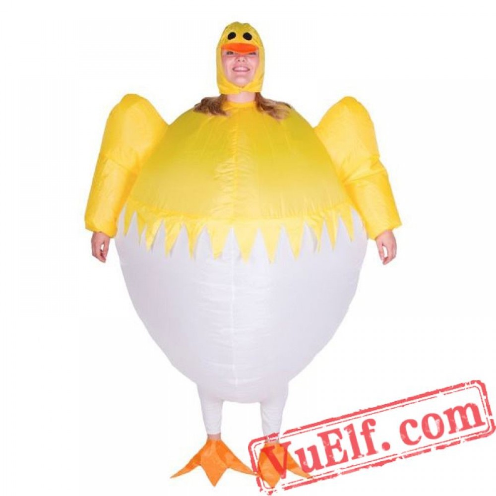 Adult Yellow Chicken Inflatable Blow Up Costume